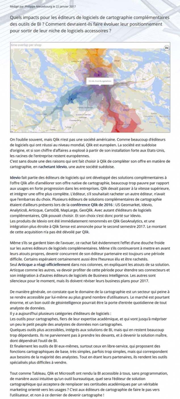 Business Intelligence : l'européen Qlik rachète l'éditeur Idevio - Articque