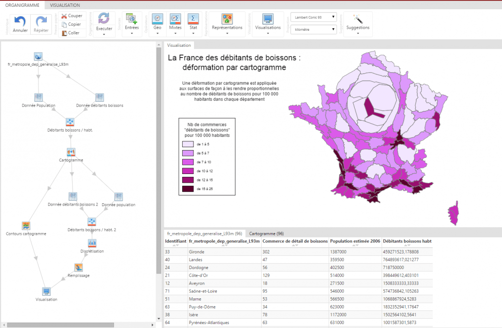 Cartogramme - Anamorphose - Fonctionnalités - Cartes & Données