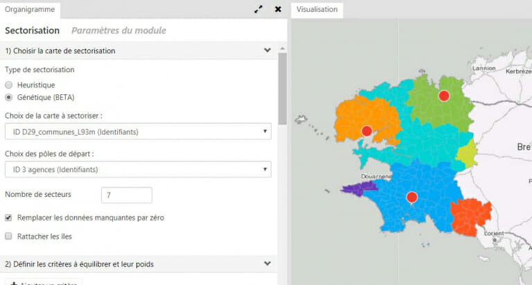 Sectorisation automatique avec le logiciel Cartes & Données - Articque